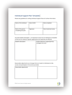 LP - Form to access support plans template and guidance - INT