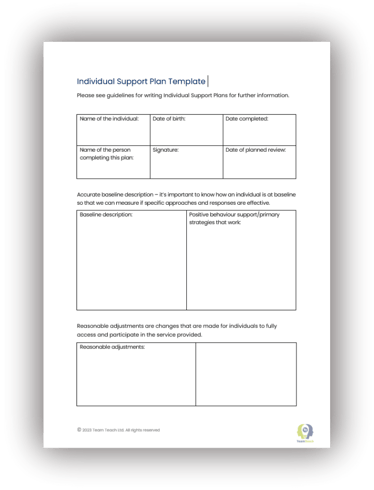 LP - Form to access support plans template and guidance - INT