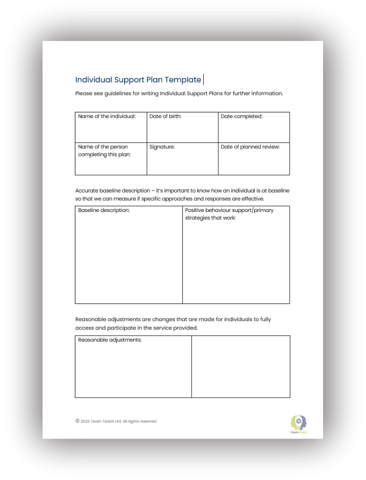 LP - Individual Support Plans - template and guide